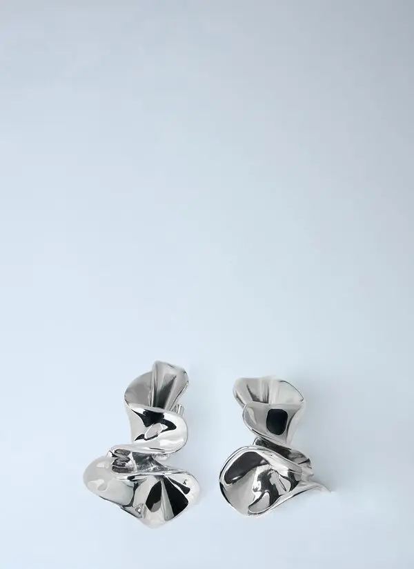 Bottega Veneta Small Anemone Earrings In Polished - Silver
