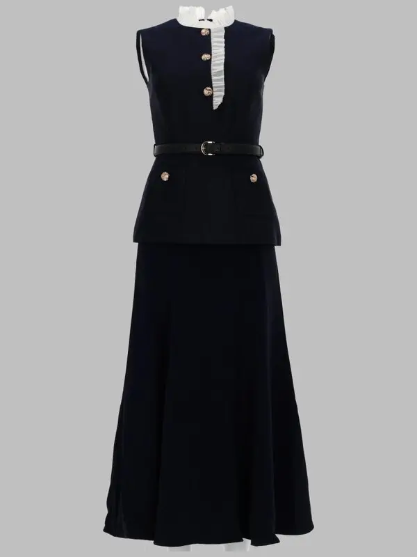 SELF-PORTRAIT Midi Dress With Ruffles