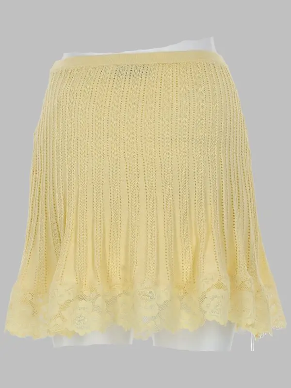 SELF-PORTRAIT Perforated Knit Mini Skirt