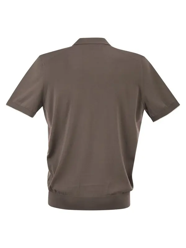 Brunello Cucinelli Cotton Polo Style Sweater