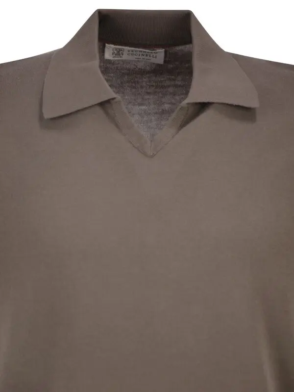 Brunello Cucinelli Cotton Polo Style Sweater