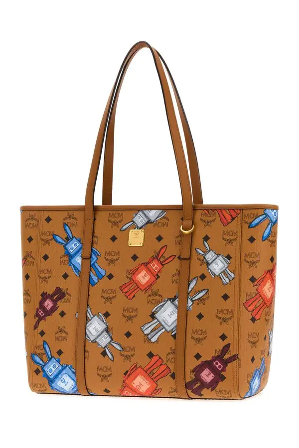 Mcm Printed Canvas Toni Shopping Bag
