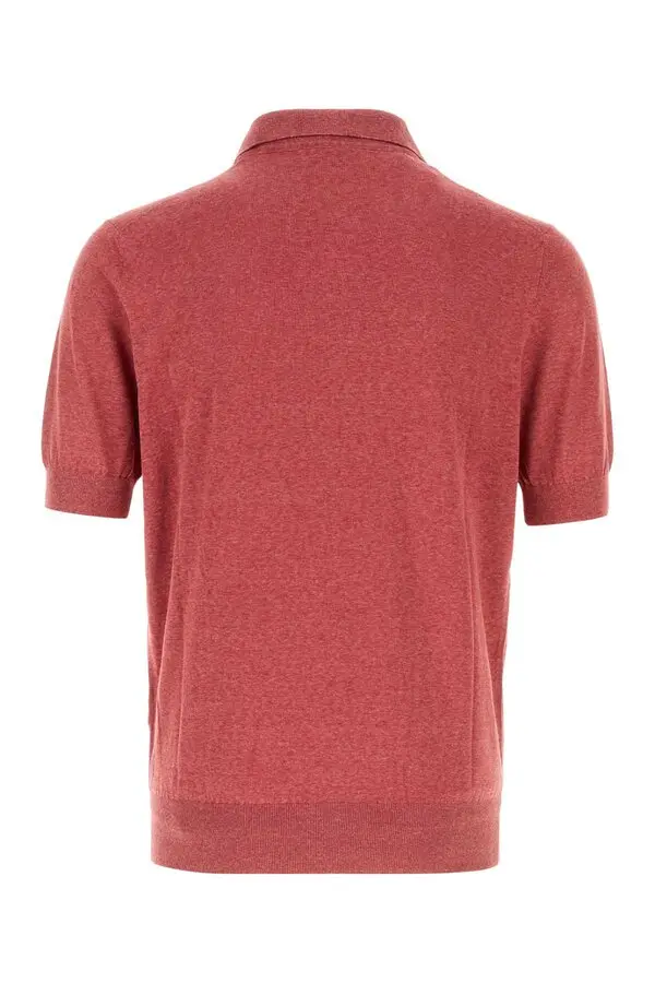 Brunello Cucinelli Fuchsia Linen Blend Polo Shirt - Pink