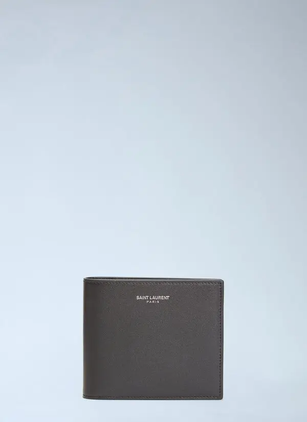Saint Laurent Logo Print Bi-fold Wallet - Black