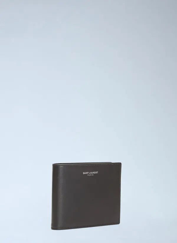 Saint Laurent Logo Print Bi-fold Wallet - Black