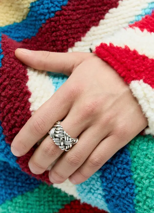 Bottega Veneta Intrecciato Sterling Ring