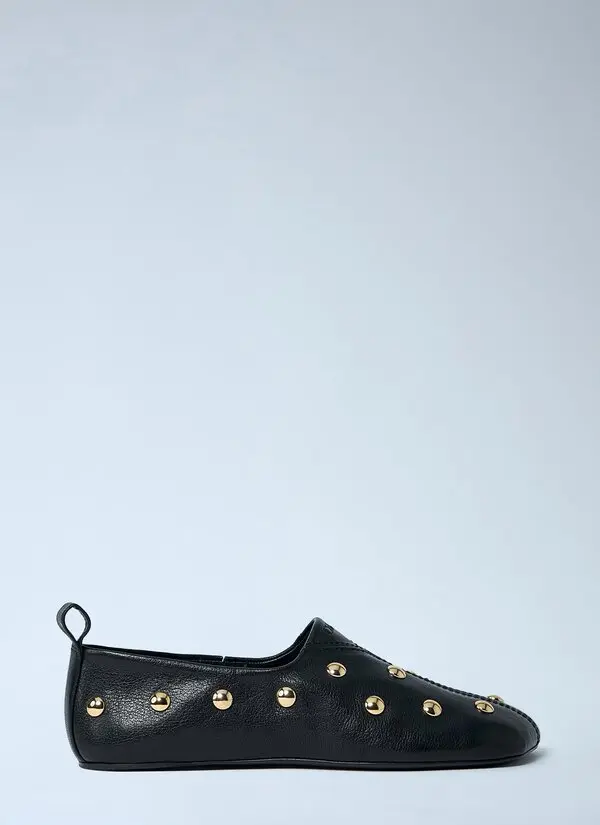Chloé Rita Studded Leather Slip-on Shoes - Black