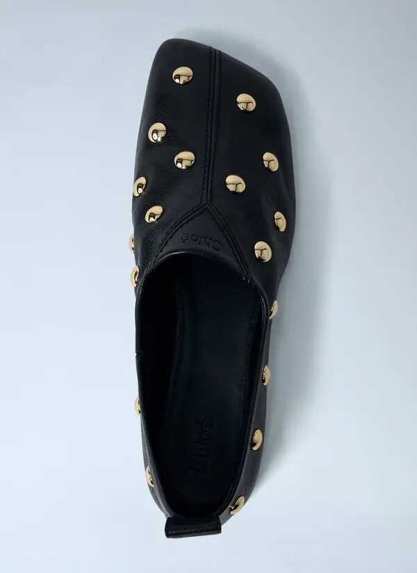 Chloé Rita Studded Leather Slip-on Shoes - Black