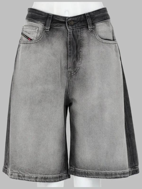 DIESEL® Skeleton Denim Shorts - Gray