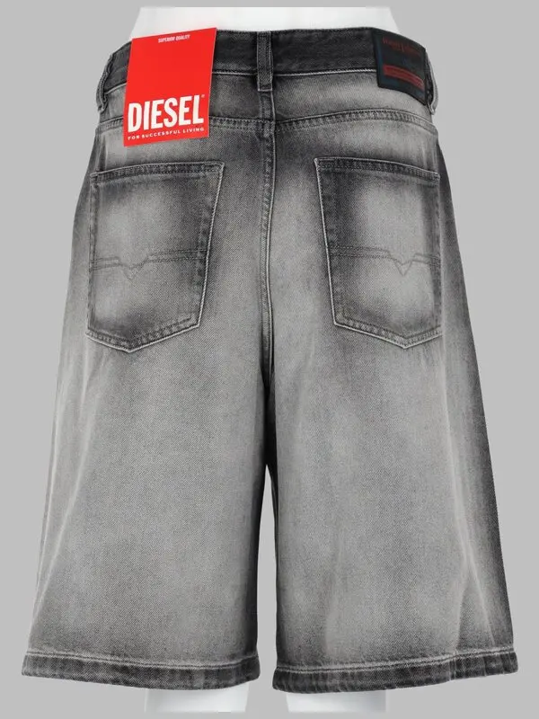 DIESEL® Skeleton Denim Shorts - Gray