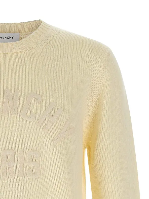 Givenchy Embroidered Logo Crewneck Sweater - Cream