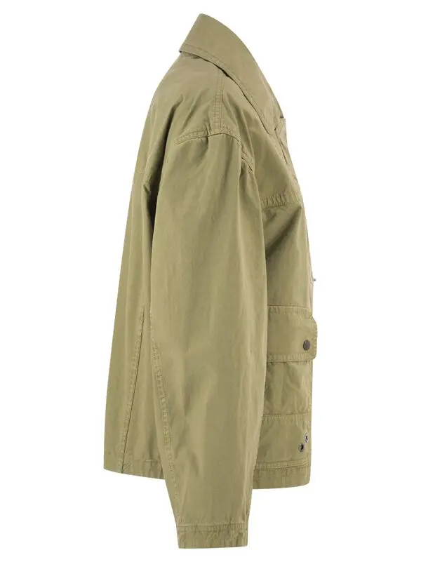 FAY Cropped Technical Cotton Jacket With Signature Hook Fastening - Multicolor