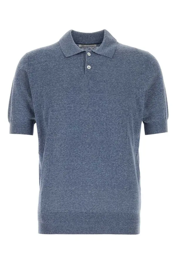 Brunello Cucinelli Air Force Linen Blend Polo Shirt