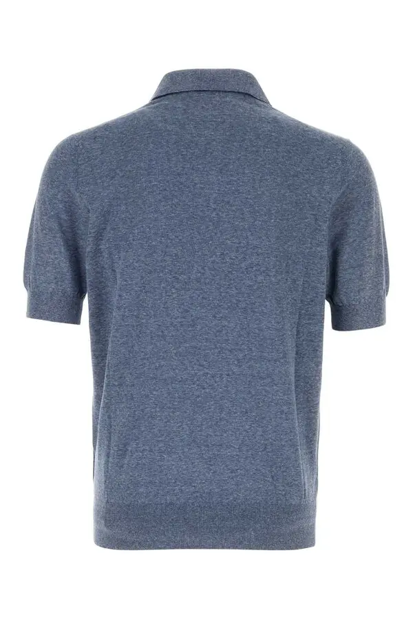 Brunello Cucinelli Air Force Linen Blend Polo Shirt