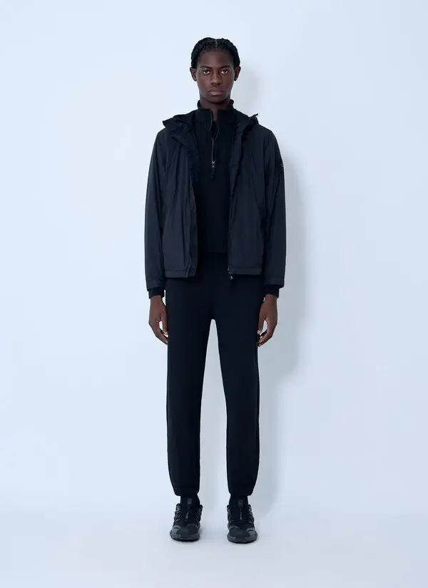 Stone Island Hooded Jacket With Compass Patch - Black