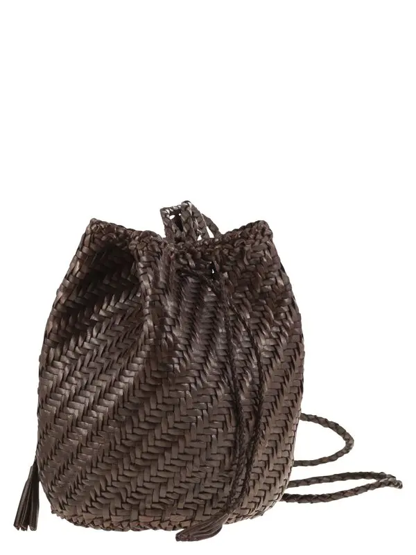 Dragon Diffusion Pompom Double Jump Bucket Bag - Brown