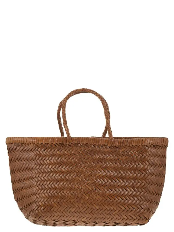 Dragon Diffusion Small Woven Leather Tote - Brown