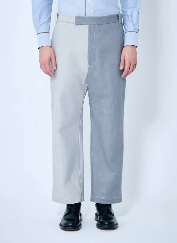 Thom Browne Tailored Contrast Paneled Cotton Pants