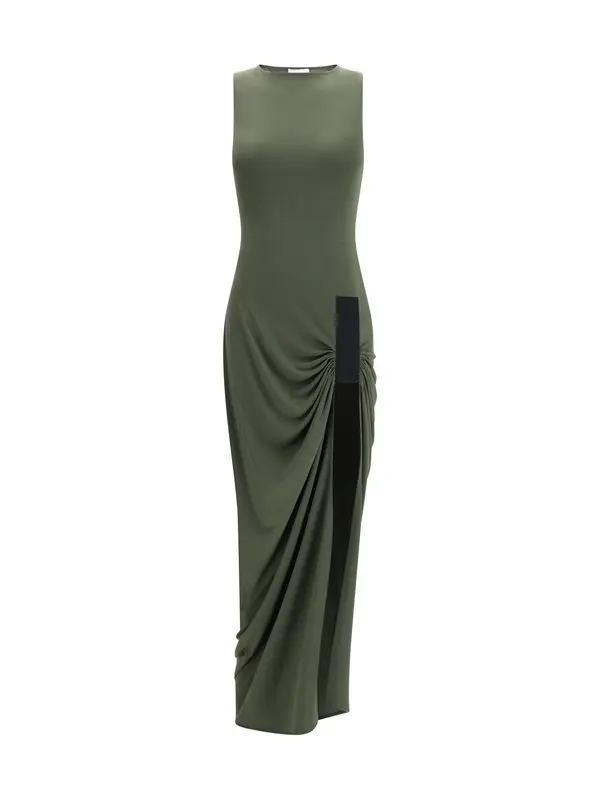 Coperni Long Fitted Draped Dress - Green