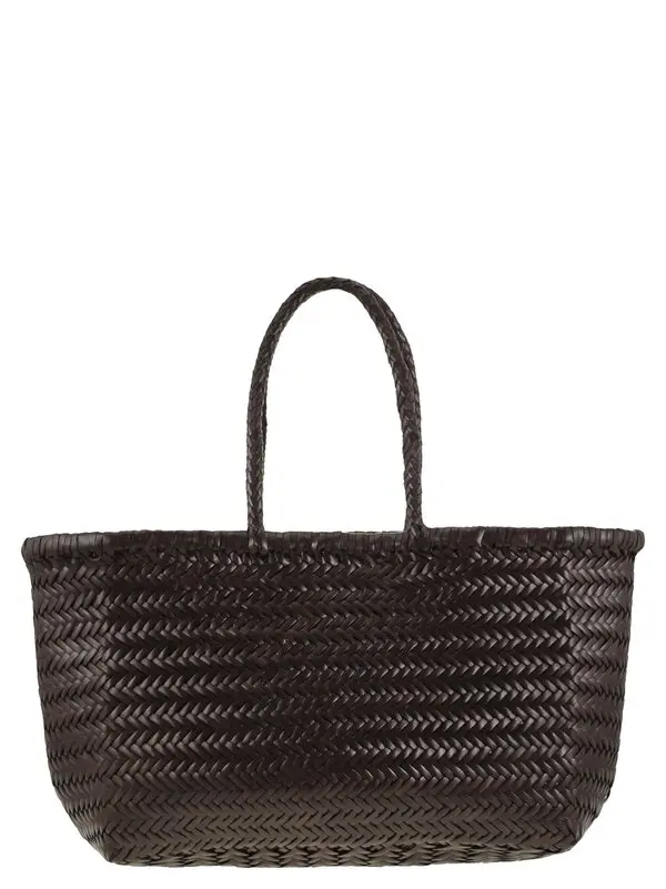 Dragon Diffusion Triple Jump Big Woven Leather Bag - Brown