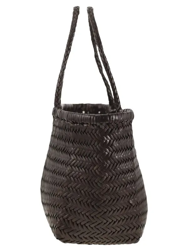 Dragon Diffusion Triple Jump Big Woven Leather Bag - Brown