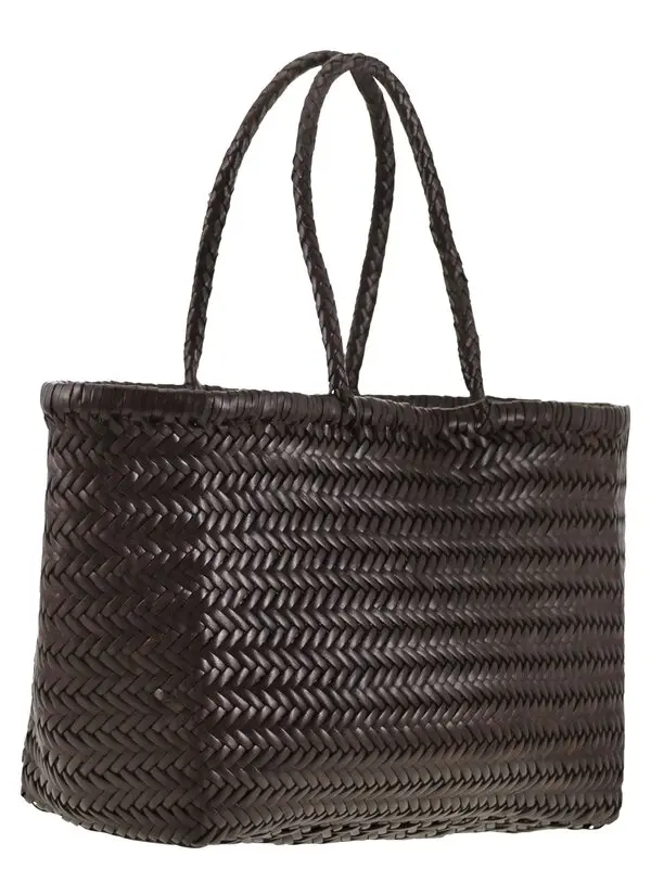 Dragon Diffusion Triple Jump Big Woven Leather Bag - Brown