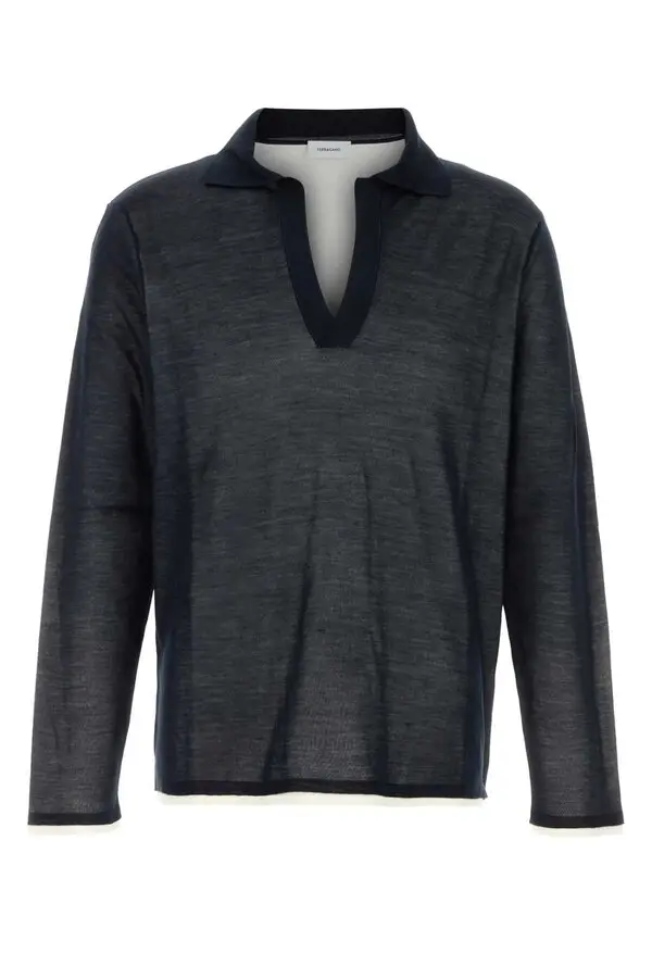 FERRAGAMO Midnight Silk Polo Shirt