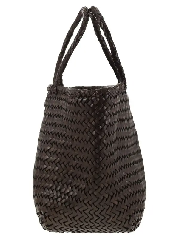 Dragon Diffusion Grace Basket Small Woven Leather Bag - Brown