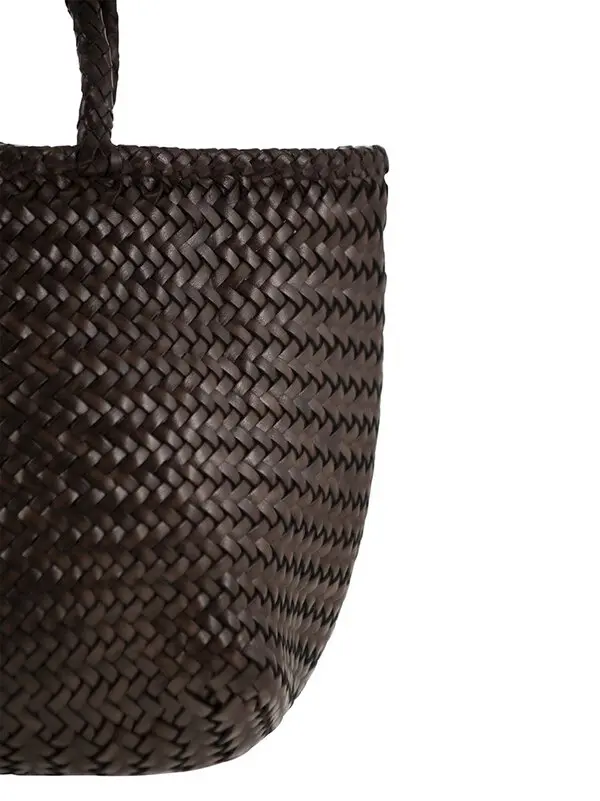 Dragon Diffusion Grace Basket Small Woven Leather Bag - Brown