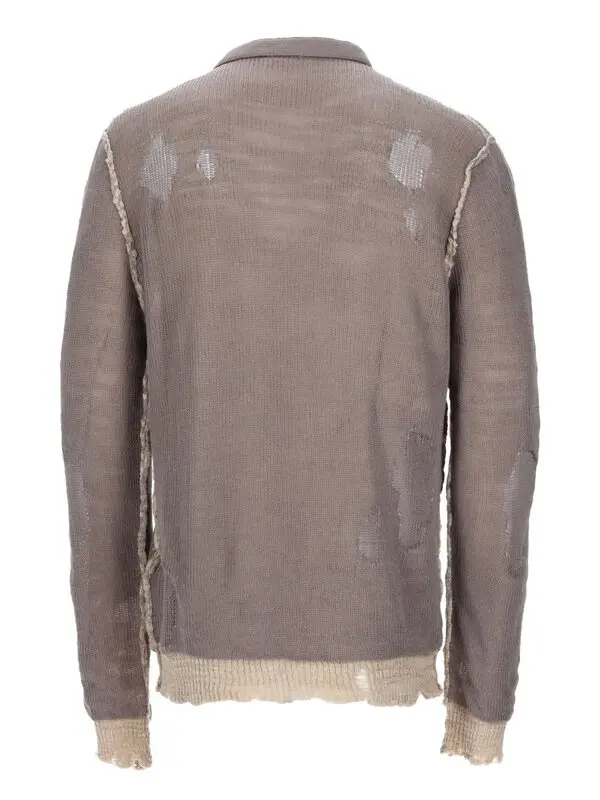 DIESEL® Textured Knit Sweater With Draped Scarf Detail