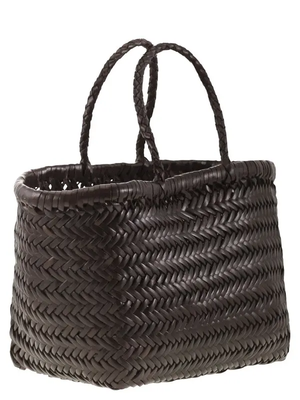 Dragon Diffusion Triple Jump Small Woven Leather Bag - Brown