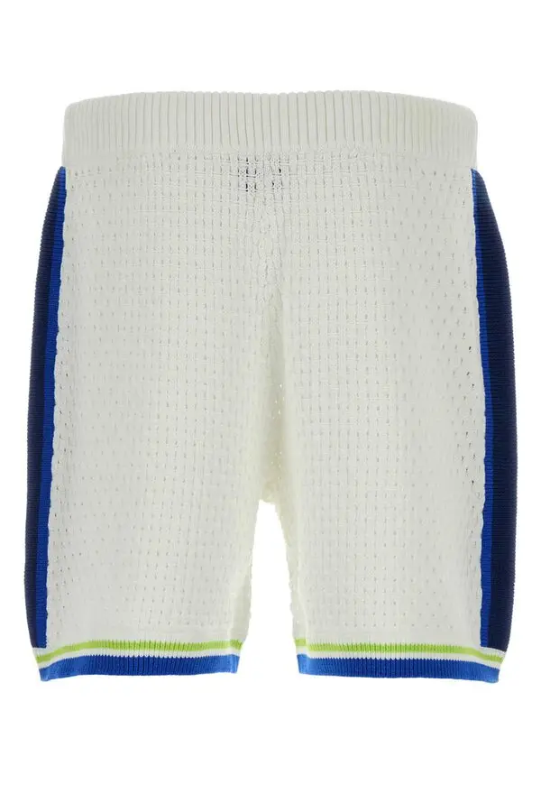 Casablanca Crochet Knit Bermuda Shorts - White