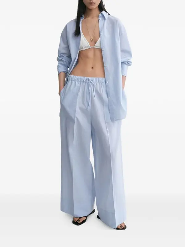 TOTEME Linen And Cotton Blend Trousers - Multicolor