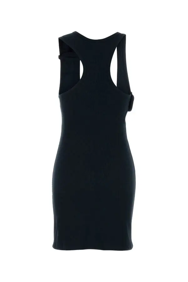 COURREGES Cotton Ribbed Mini Dress