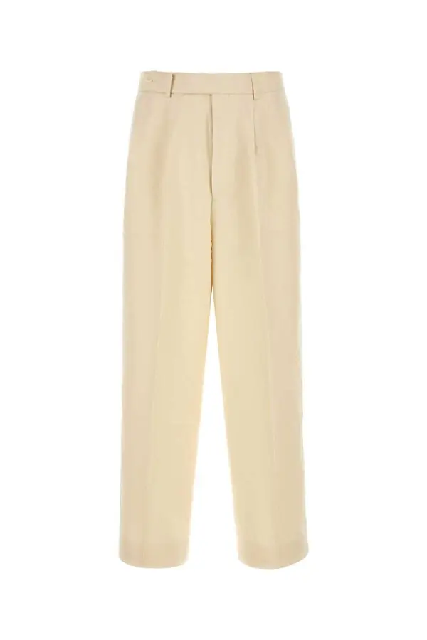 BODE Cream Viscose Blend Wide-leg Pants - Yellow