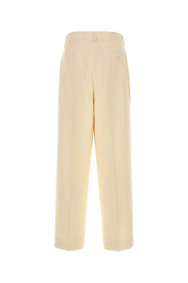BODE Cream Viscose Blend Wide-leg Pants - Yellow