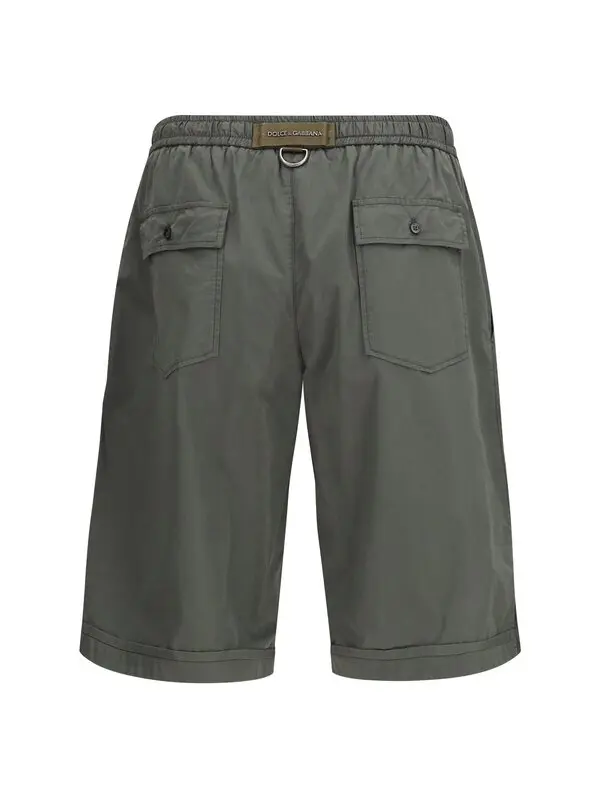 Dolce & Gabbana Cotton Drawstring Pocket Shorts - Gray