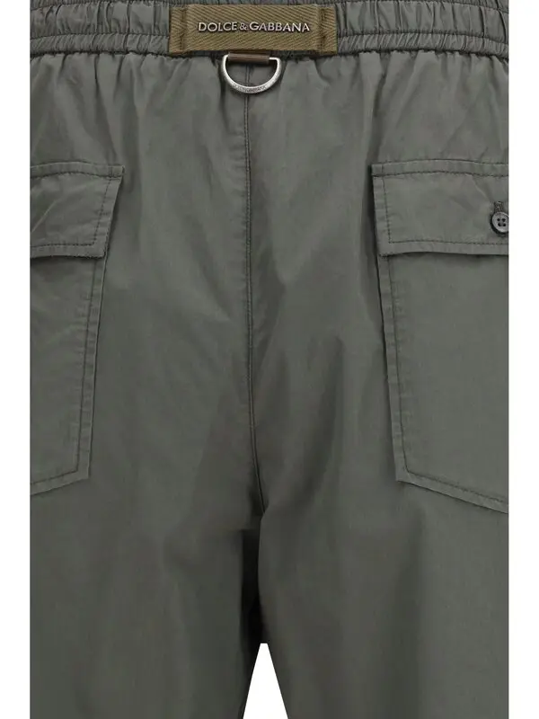 Dolce & Gabbana Cotton Drawstring Pocket Shorts - Gray