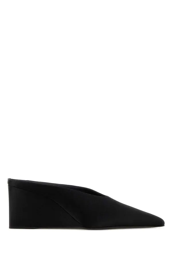 Alaïa Satin Wedge Mules - Black