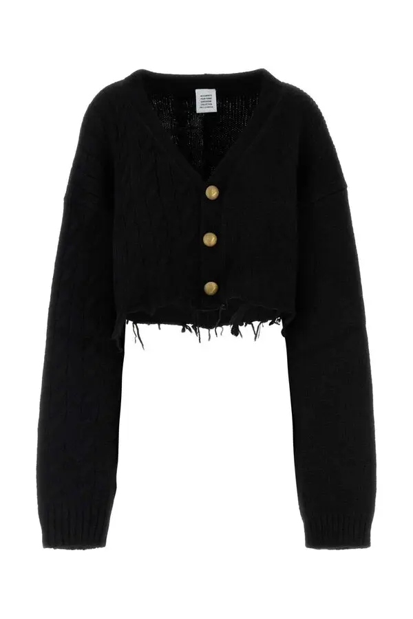 Vetements Alpaca Blend Cropped Cardigan