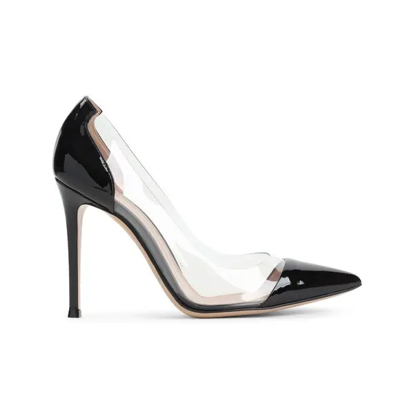 GIANVITO ROSSI Plexi Pointed Toe Pumps - Black