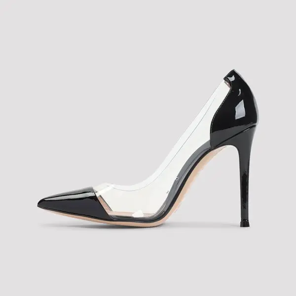 GIANVITO ROSSI Plexi Pointed Toe Pumps - Black