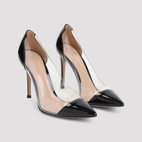 GIANVITO ROSSI Plexi Pointed Toe Pumps - Black