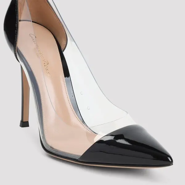 GIANVITO ROSSI Plexi Pointed Toe Pumps - Black