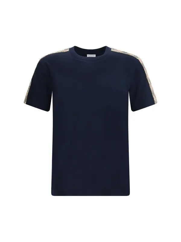 Burberry Short-sleeved T-shirt With A Single Check Stripe On Both Shoulders