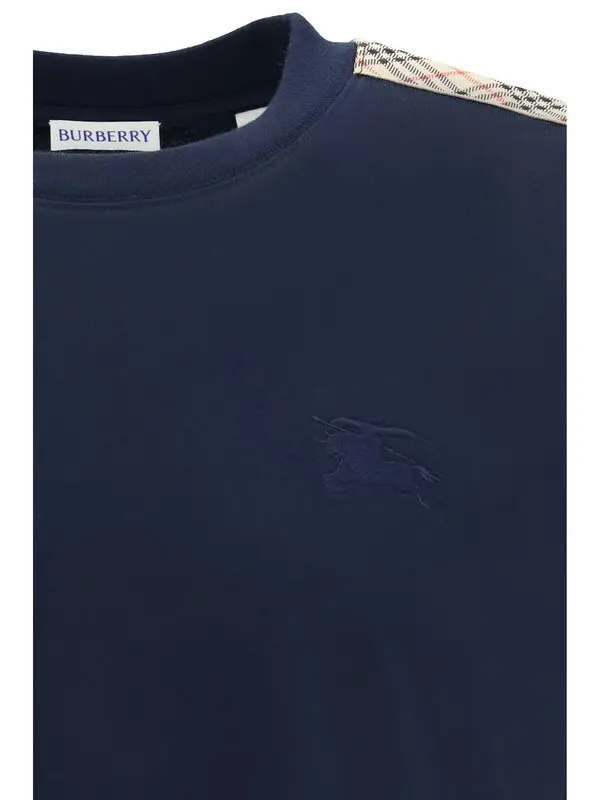 Burberry Short-sleeved T-shirt With A Single Check Stripe On Both Shoulders