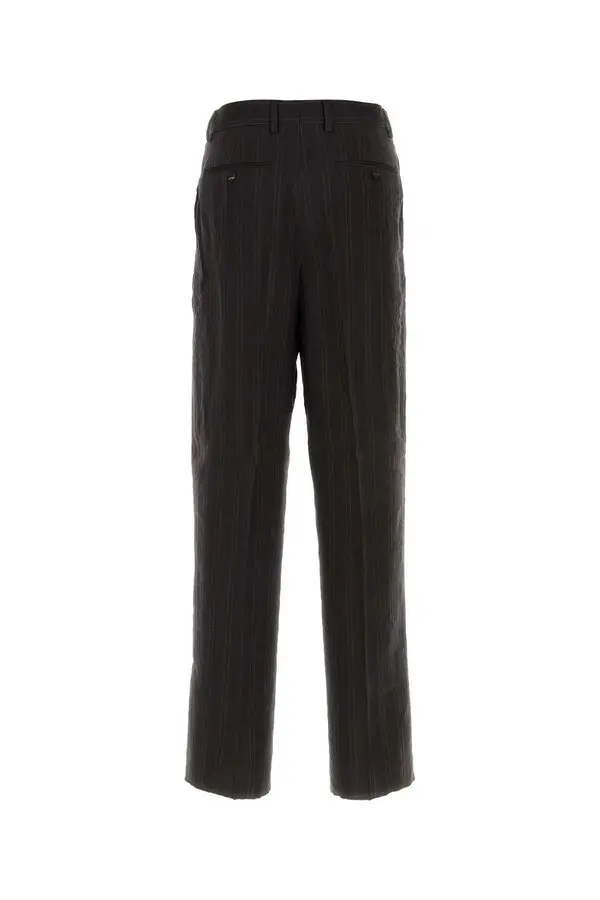 FERRAGAMO Salvatore Embroidered Linen Blend Pants