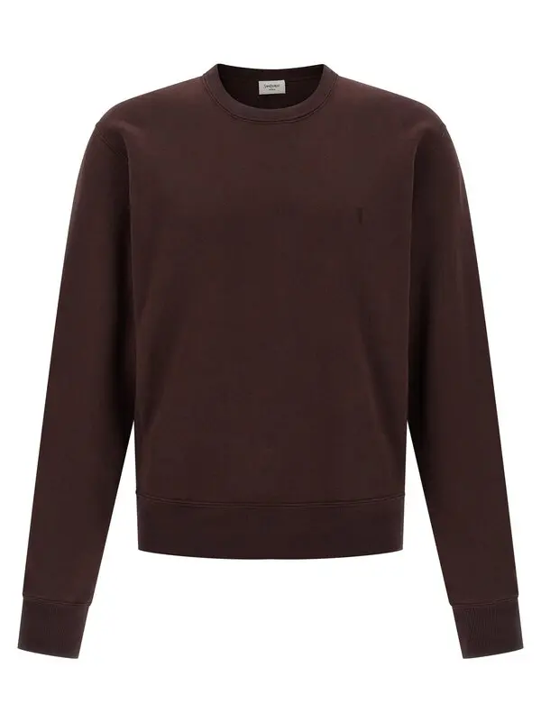Saint Laurent Cassandre Embroidered Cotton Sweatshirt - Multicolor
