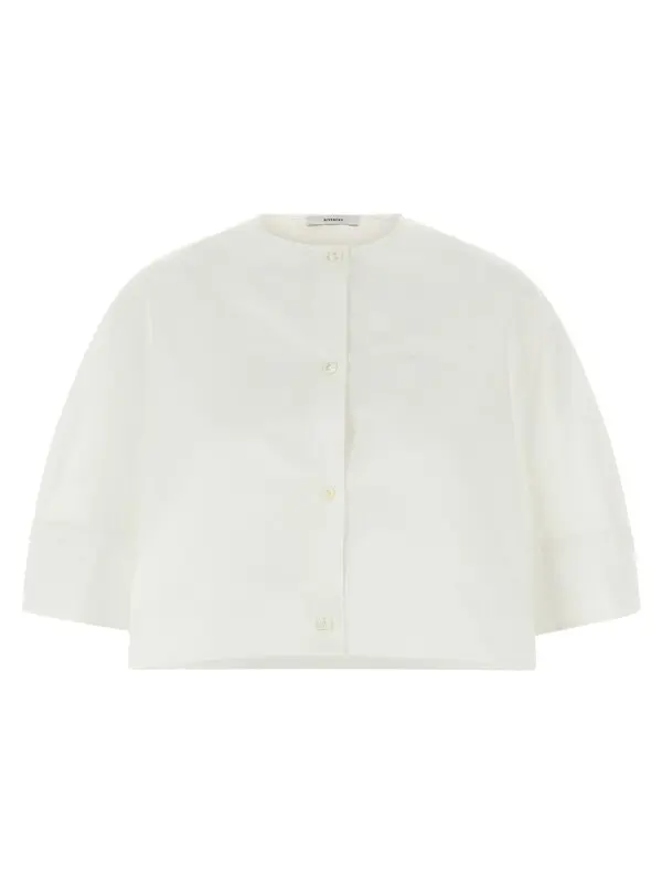 Givenchy Cropped Shirt With Logo Patch - White
