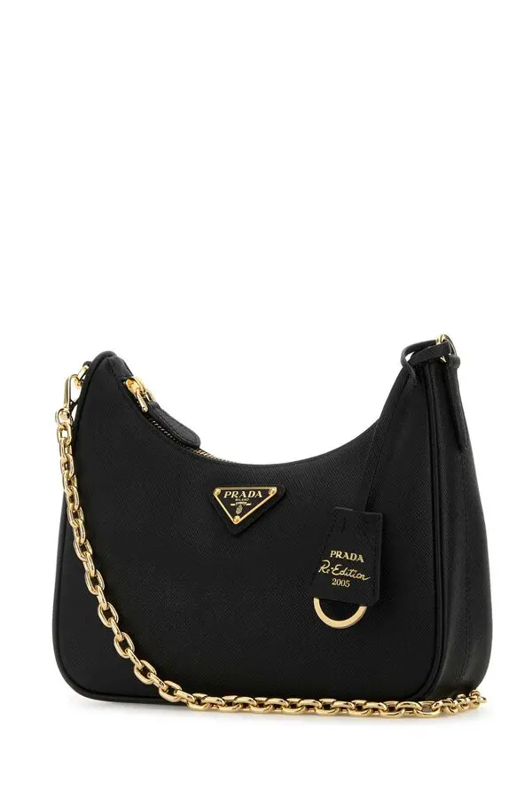 Prada Vitello Leather Re-edition 2005 Shoulder Bag - Black